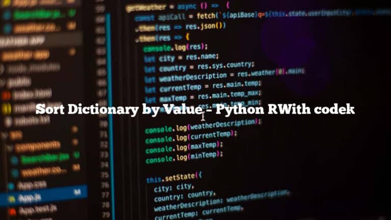 Sort Dictionary By Value Python With Code MySQLgame